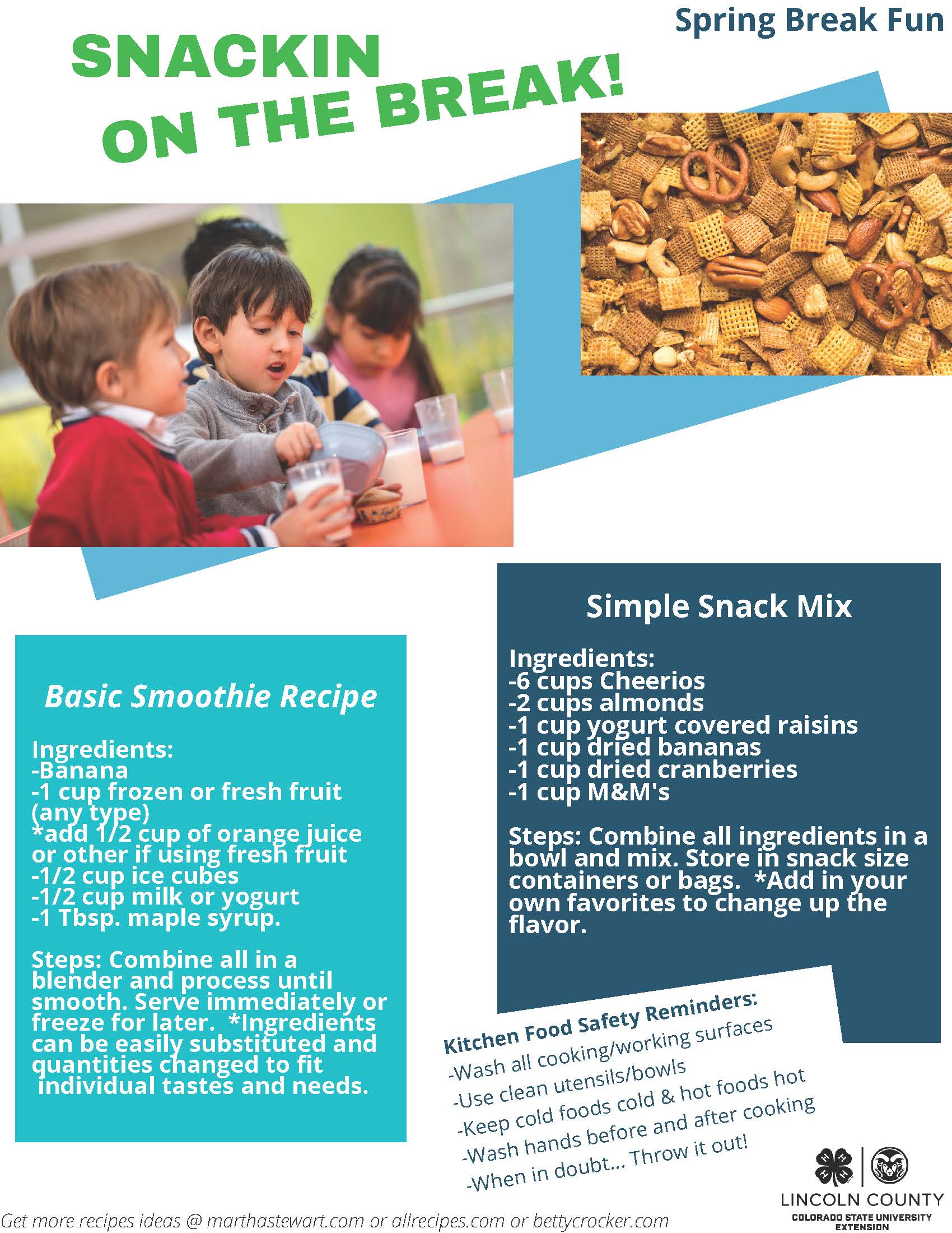 Spring Break Fun-Snackin on the Break – Lincoln County Extension