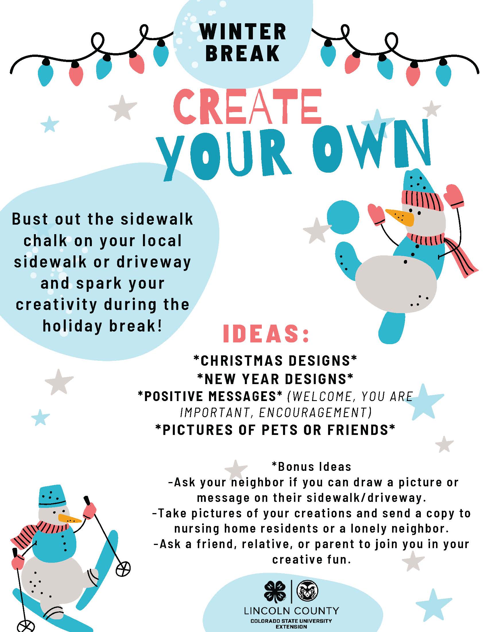Holiday Break Activities: Create Your Own – Lincoln County Extension