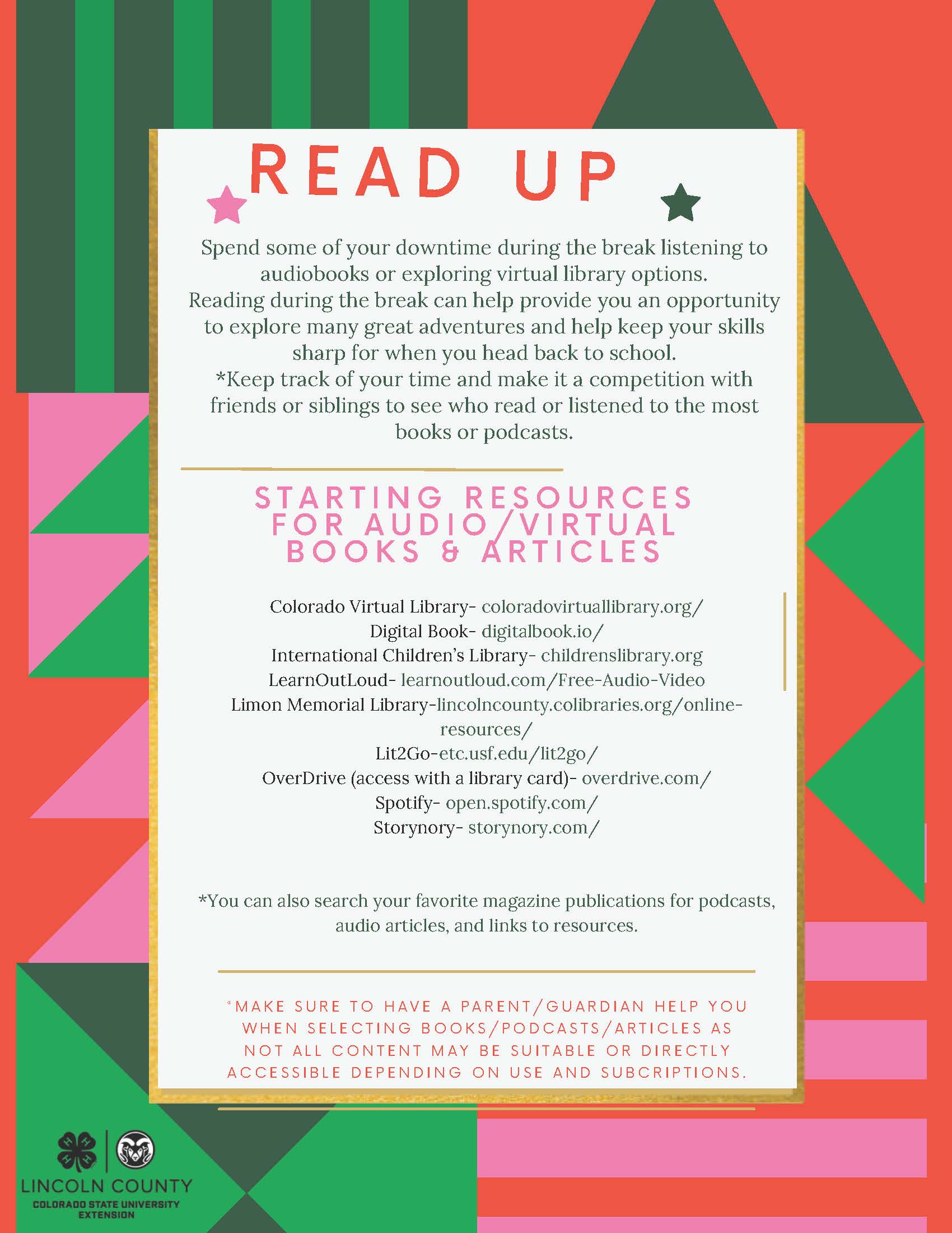 Holiday Break Activities: Read UP – Lincoln County Extension