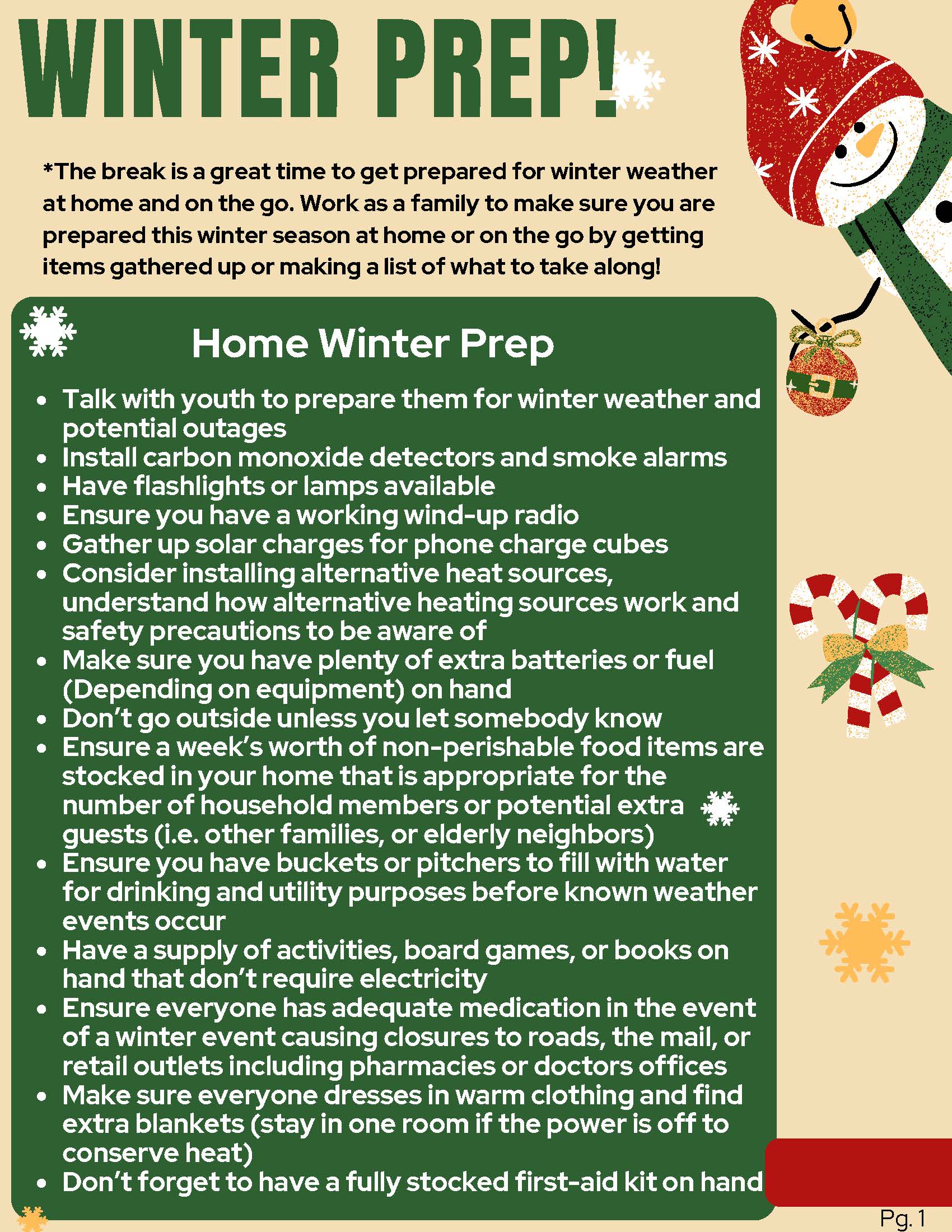 Holiday Break Activities: Winter Prep – Lincoln County Extension