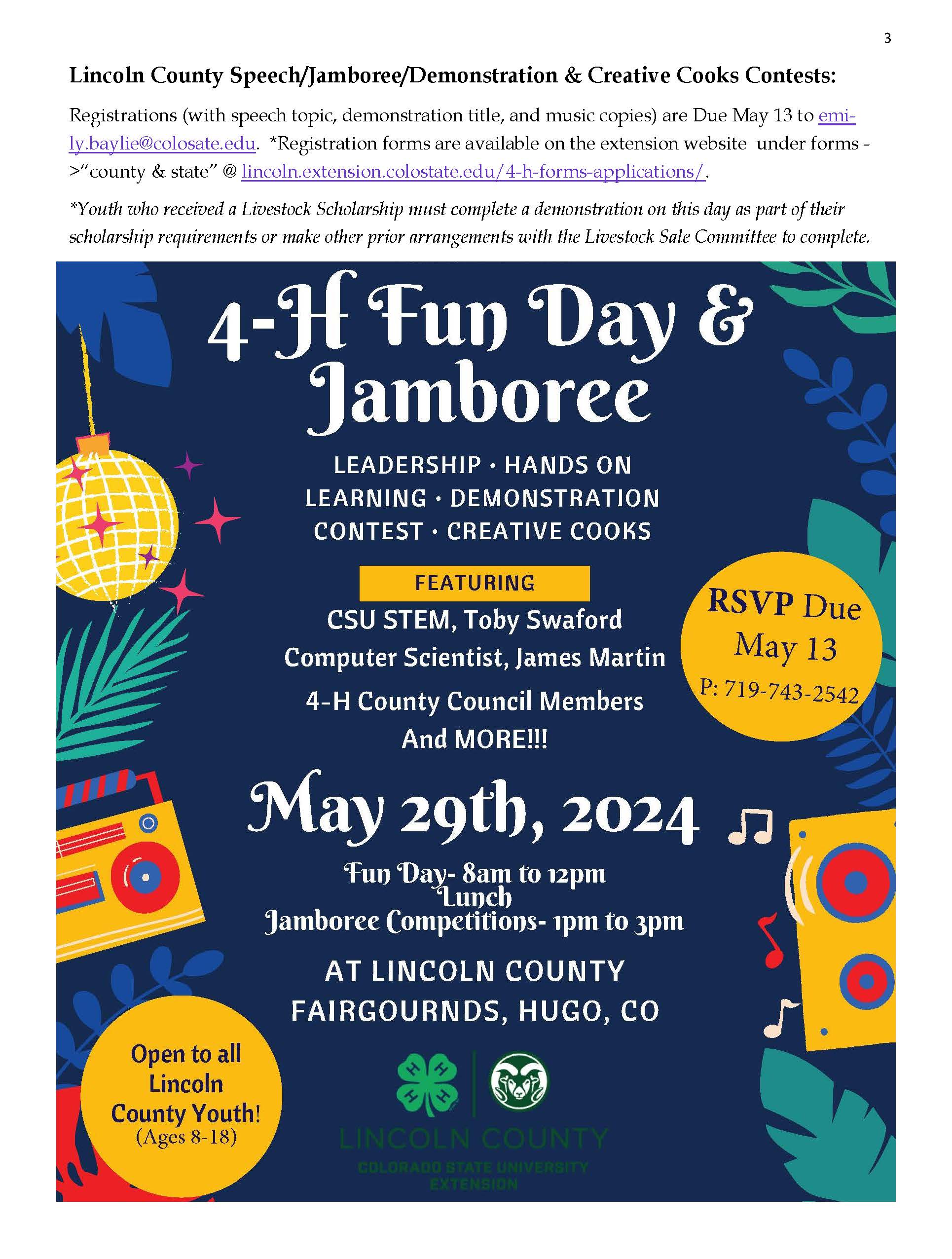 Lincoln County Speech/Jamboree/Demonstration & Creative Cooks Contests ...